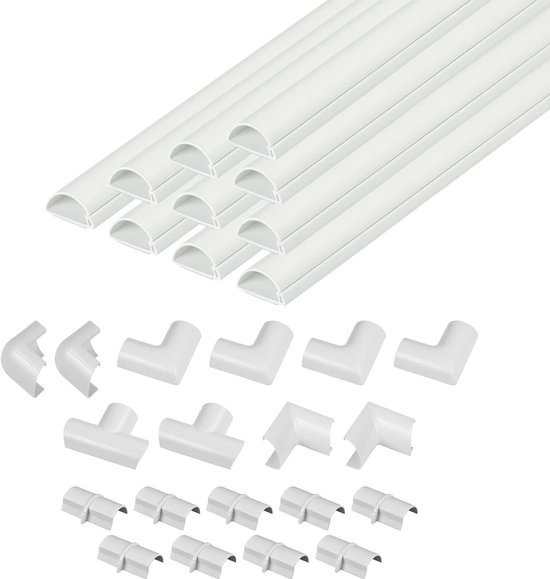 Multipack kabelgoten - kabelbeheer - 4 meter - wit - halfrond | bol