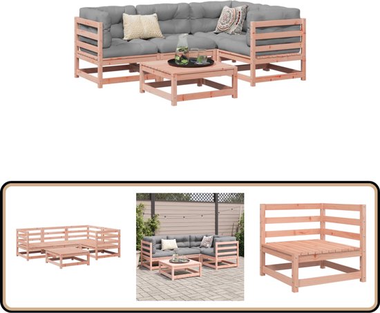 vidaXL Loungeset - 5-delig - Massief Hout - Compact Loungebank ...