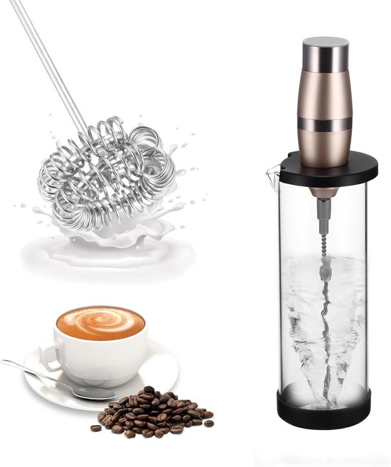 Elektrische Melkopschuimer Mini Multifunctionele Handmixer Garde met Maatbeker op... | bol