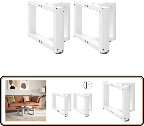 vidaXL Salontafelpoten - T-vormig - Wit - 2 stuks Salontafel Potten ...