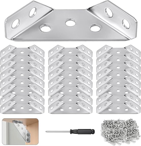 24pcs Stainless Steel Triangle Mounts Corner Clamps - Triangular Shape ...