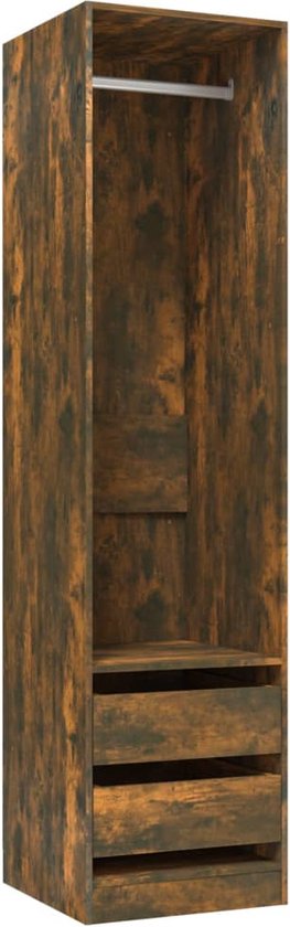 vidaXL Kledingkast - Gerookt Eiken - 50x50x200 cm Garderobe Kast ...