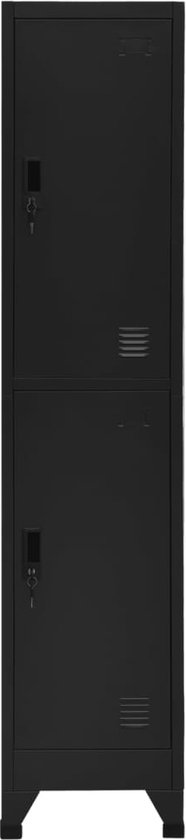 vidaXL Lockerkast 38x45x180 cm staal zwart Lockerkast - Opslagkast ...