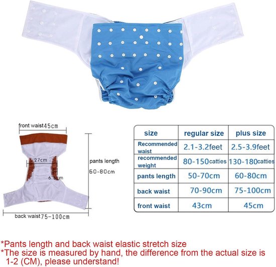 Verstelbare luierbroek voor volwassenen - Donkerblauw - Fleecedoek ...