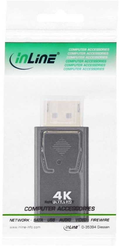 InLine® DisplayPort-adapter, DisplayPort-stekker op HDMI-bus, 4K/60Hz ...