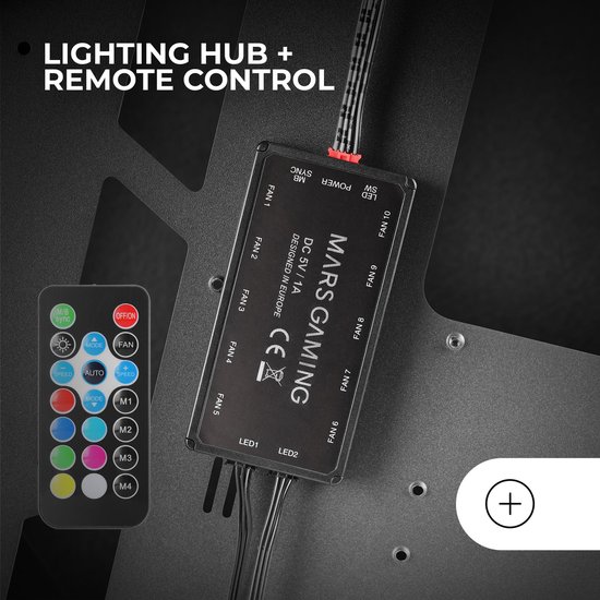 MARSGAMING MC-TITAN, Gaming Case RGB XXL ATX, Dubbele LED Strip ARGB Frontverlichting,... | bol