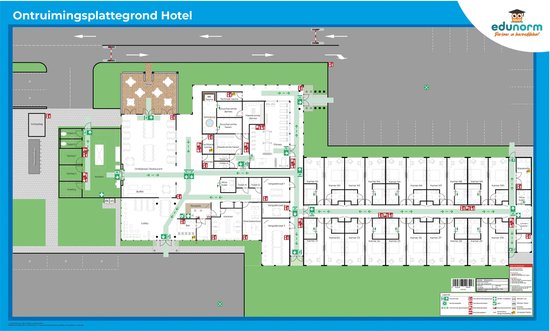 Ontruimingsplattegrond Hotel - Norm NEN-EN-ISO 7010 | Games | bol