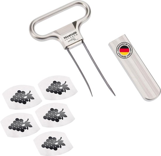 Wijnset 6-delig - inclusief ontkurker en wijnschenktuiten - staal en ...