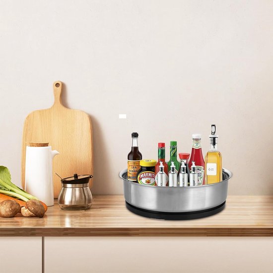 2 stuks keukenorganizer, 19,5 cm, draaiplateau, organizer, 360 graden roterende... | bol