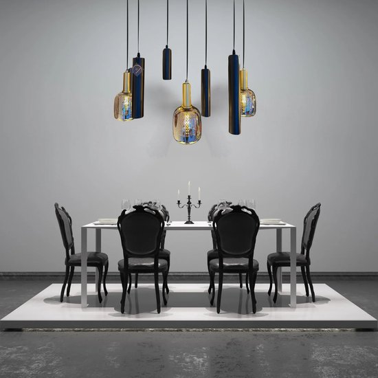 Hanglamp - Woonkamer - Mix and Match 36 - Inclusief 3x Jill amber ...