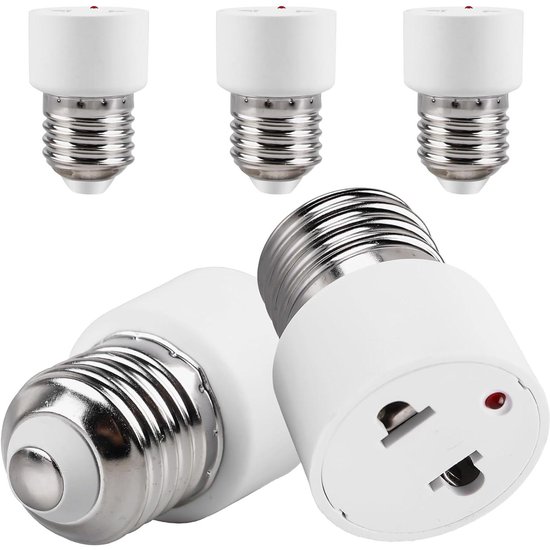 5 stuks E14 naar E27 adapter voor AC 90 V tot 240 V - Wit | bol