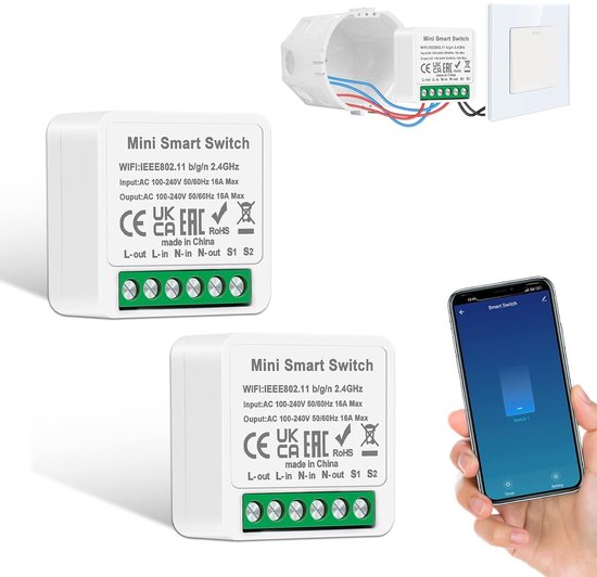 Slimme Wifi Lichtschakelaar voor Thuis - Mini Do It Yourself DIY ...