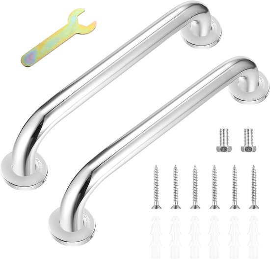 2pcs 12 inch Shower Grab Rails for Bathroom Door Handles - Disabled ...