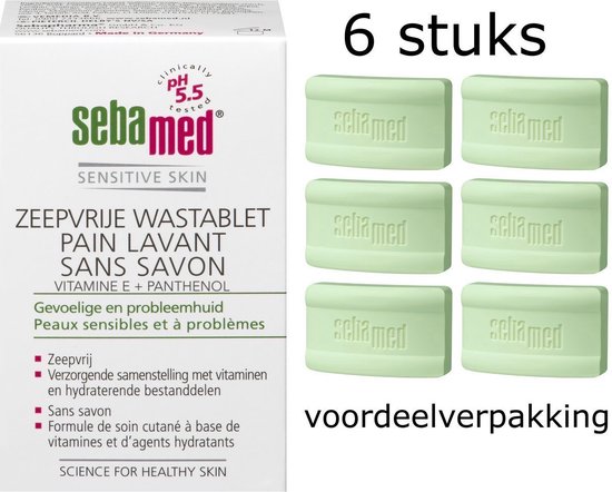 Sebamed Zeepvrij Wastablet - 6x 150 gram - Grootverpakking | bol