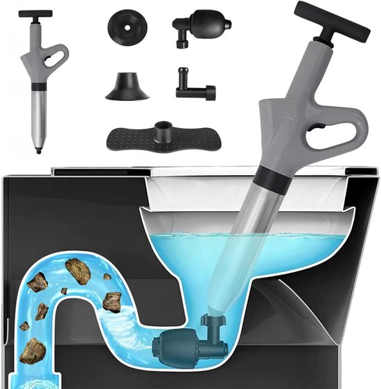 DHNS® WC Ontstopper - Luchtdruk Pomp Onstopper - Ontstoppingspistool ...