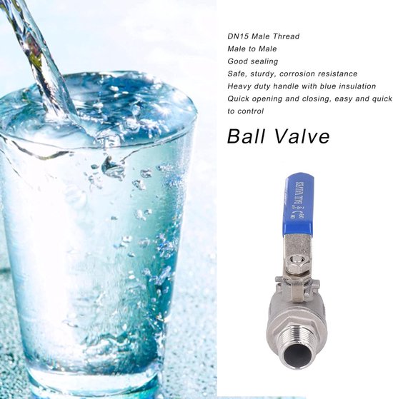 Ball Valve, 1000 WOG Male Thread Ball Valve Good Seal 1/2in 304 ...