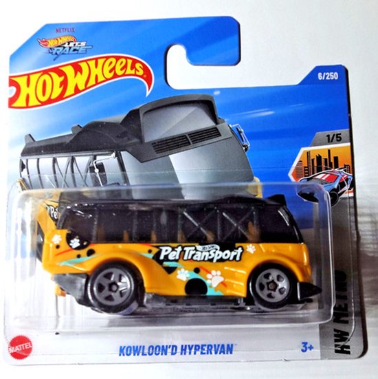 HOT WHEELS KOWLOON'D HYPERVAN PET TRANSPORT GREY YELLOW 6/250 1:64 HW ...