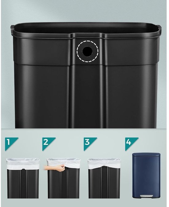 Prullenbak 50 liter - Pedaalemmer - Prullenbak - Afvalbak - Vuilnisbak ...