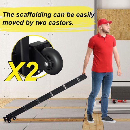 2x6 Multifunctionele Kamersteiger,Ladder,Werkhoogte 2.76 meter, zwart | bol