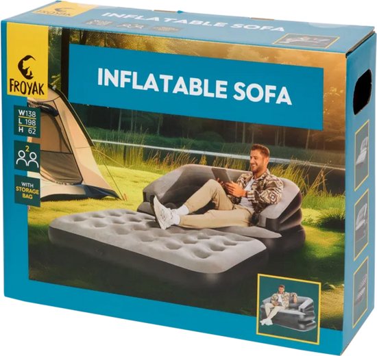 Froyak opblaasbare ligbank 198 x 138 x 62 cm | bol