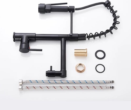 Nifkos Premium Zwarte Keukenkraan - Mengkraan - Uittrekbare Uitloop - Zwarte horeca Kraan | bol