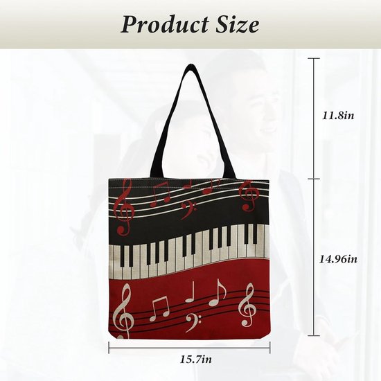 Allecto Plus - Katoenen tas met antiek notenblad design - Hoogwaardige ...