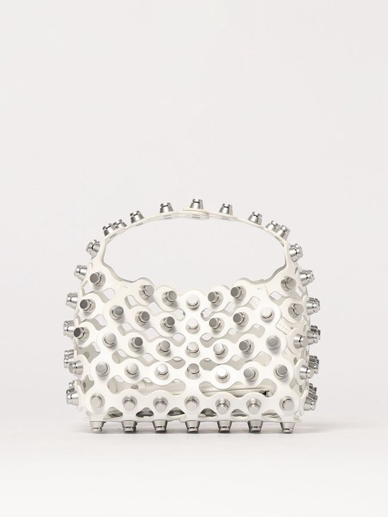 Studded Leather TopHandle Bag Wo - White Handbags | bol