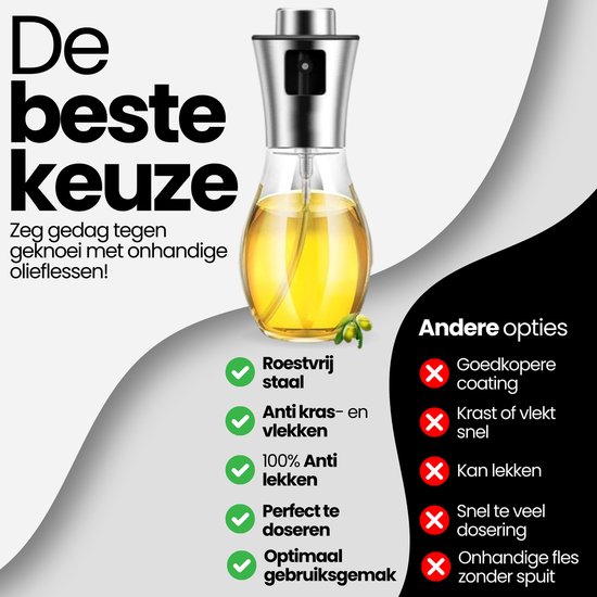 Olijfolie Sprayer 200ml – Olie Sprayfles & Olieverstuiver – Olie Spray ...