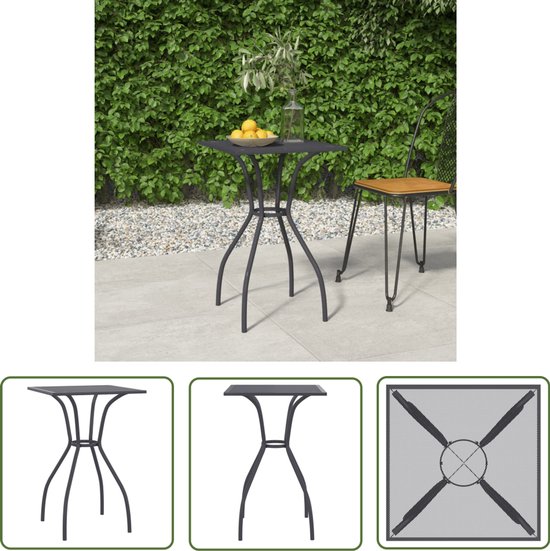 vidaXL Buitentafel - Tuintafel - Tuintafel 50x50x72 cm staalgaas ...