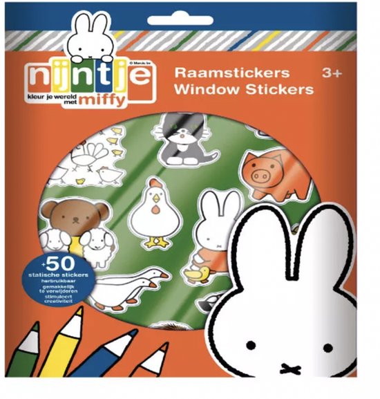 Nijntje Raamstickers - Nijntje - Miffy - Raamstickers - Herbruikbaar ...
