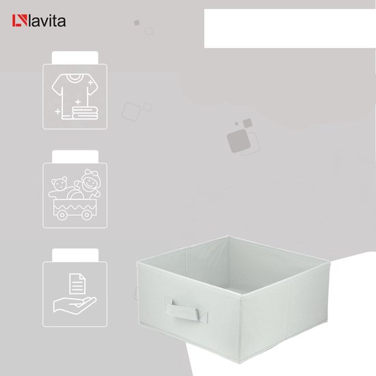 LAVITA® Opbergmand Textiel - 31x31x15 Wit 4 Stuks - Opbergbox Kast ...