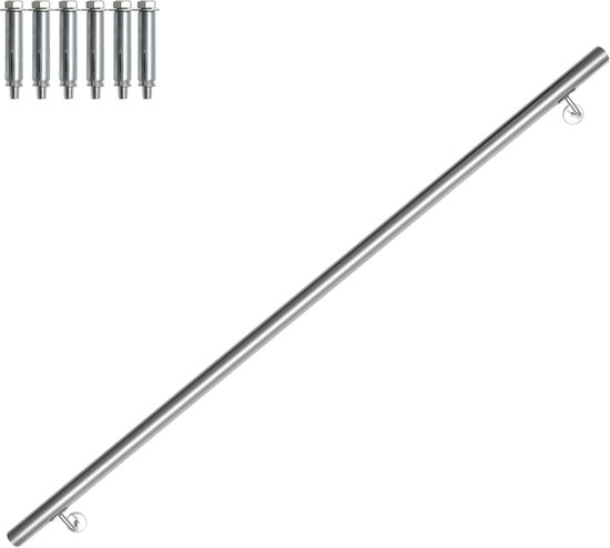Trapleuning Roestvrij staal leuning zilver 180 cm Ø 42 mm V2A Roestvrij ...