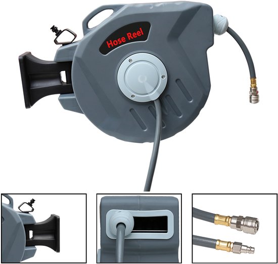 Automatische Persluchtslanghaspel - 20m - 1/4" Aansluiting ...