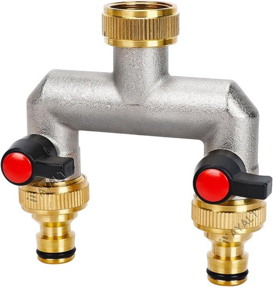 Goodivery® - Waterverdeler - Kraan Splitter - Tuinslang Splitter - 15x10x5cm-goud | bol
