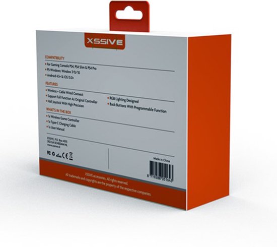 Xssive - RGB Draadloze Controller voor PS4 – Gamepad met LED Verlichting – Compatibel... | bol