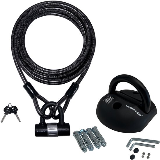 Maxx-Locks Oban Kabelslot 10 meter + ART 4 Muuranker - Staalkabel met ...
