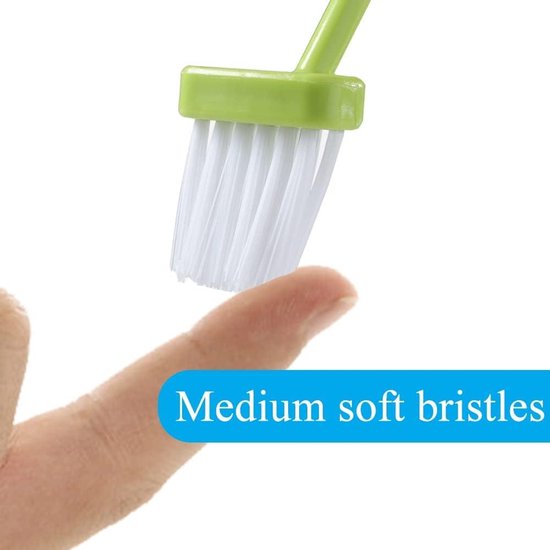 Toilet Brush with Edge Cleaner - 3 Pieces - Curved Plastic Brush for ...