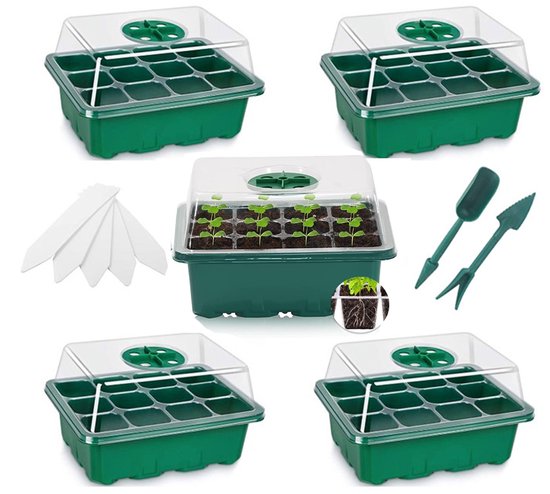 5 Stuks Kweekbak - Kweekkastje Met Deksel - Propagator - Moestuinbak ...
