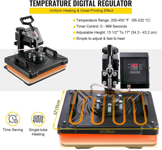 Heat Press - Sublimatieprinter - Heat Press Machine - Transferpers - 5 ...