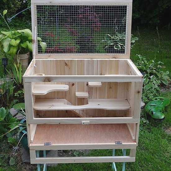 Houten kooi voor kleine knaagdieren - 5 verdiepingen - Hamster- en ...
