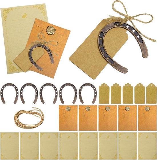 Allecto Plus - Geluksbrenger hoefijzers - Set van 5 stuks - Antiek look ...