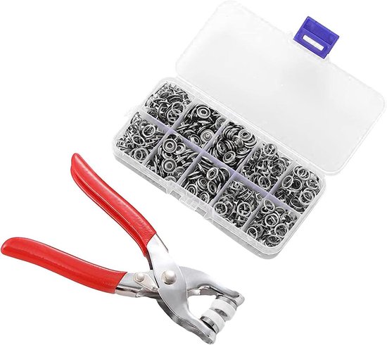 Drukknopset met tang - Metalen drukknopen - 100 sets - Gereedschap voor ...