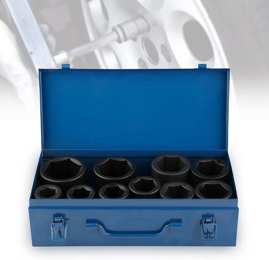 JGS Premium - 10-delige diepe slagmoer doppen set metrisch - Impact dop ...