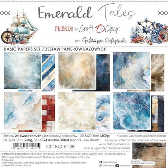 Craft O Clock Basic Paper Pack 20x20 cm Emerald Tales | bol