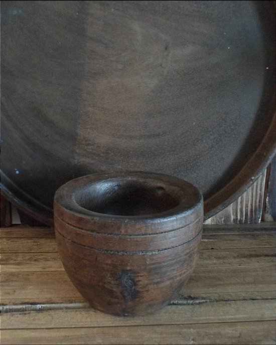 Authentieke houten vijzel M | bol