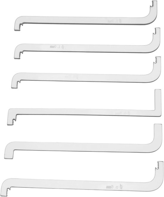 Allecto Plus - 6-delige dubbele hoofd spansleutel set voor slotenmakers ...