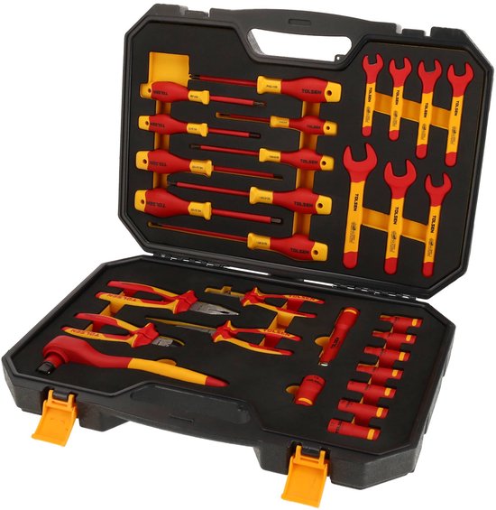 Tolsen Gereedschapset VDE 30-delig Premium - Gereedschapskoffer gevuld - 9x... | bol