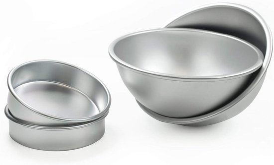 Aluminium Taartvorm Set - Inclusief Halve Bol Bakvormen en Ronde ...