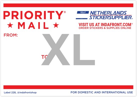 Priority Mail Stickers XL (A5) - 50 stuks | bol
