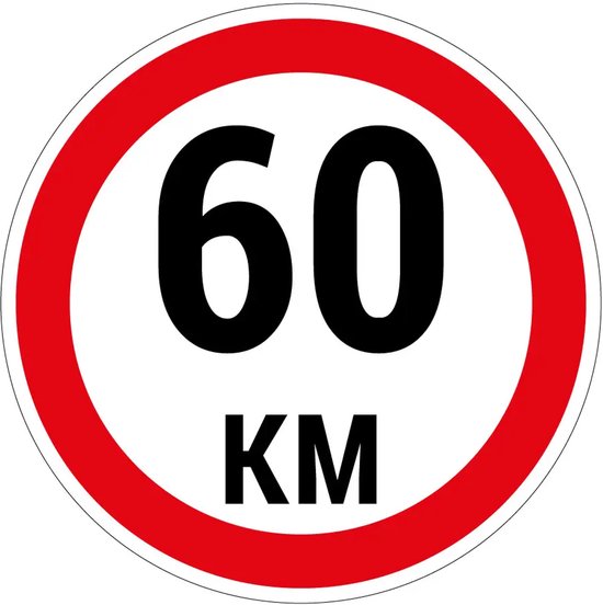 60 km sticker - 20 cm | bol
